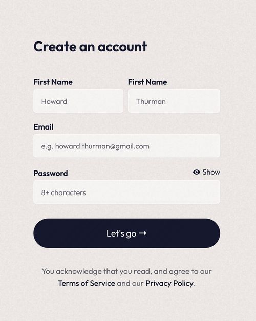Unstyled Signup | Free Webflow Component